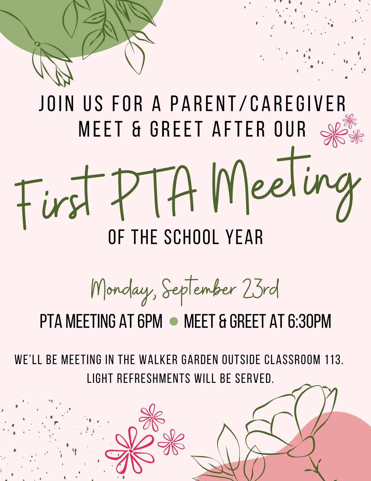 First Walker PTA of 2024/2025: Sept. 23rd at 6pm | Walker Wolverines PTA