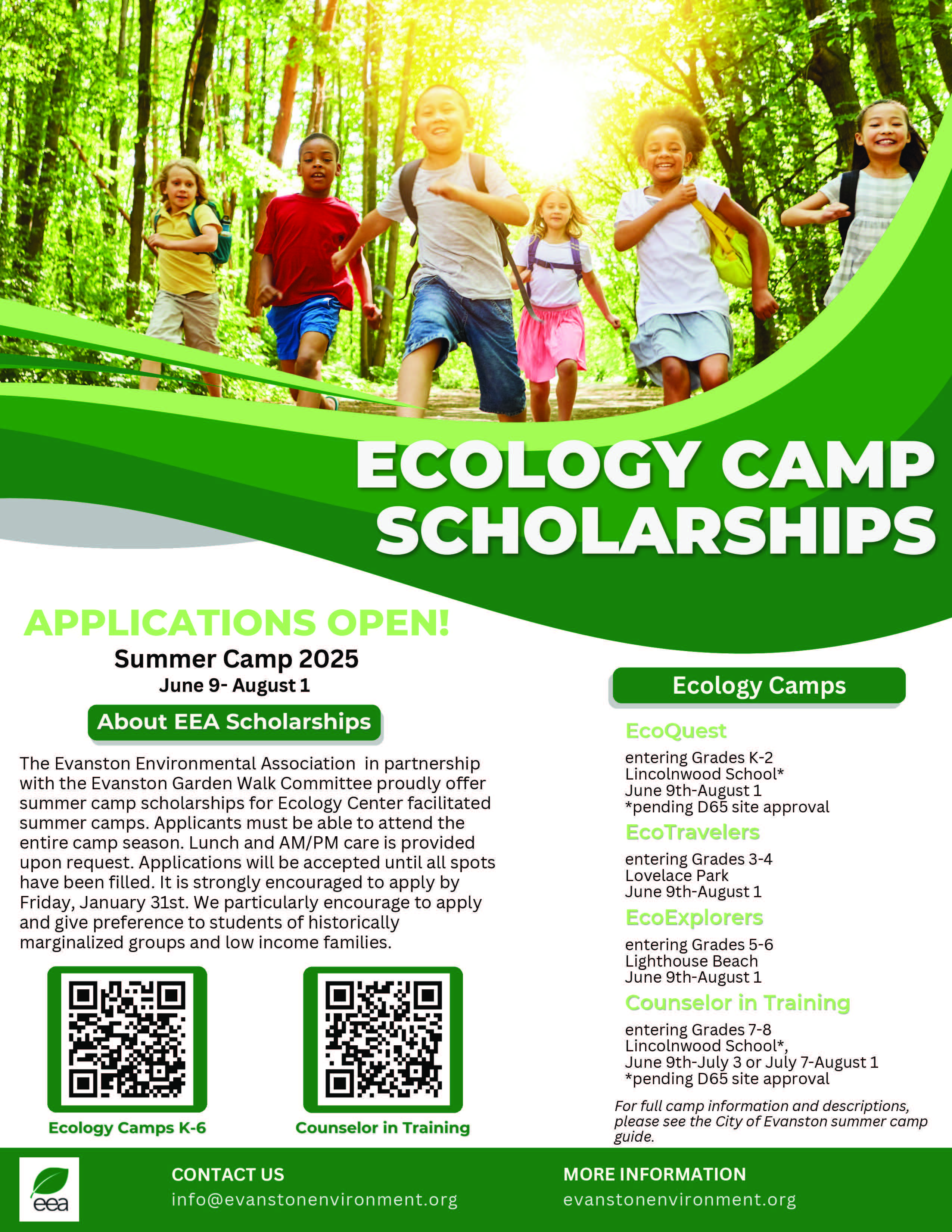 Ecology Summer Camp Scholarships | David E. Walker Wolverines PTA